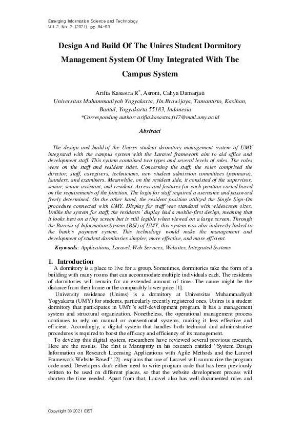 (PDF) Design and Build of The UNIRES Student Dormitory Management ...
