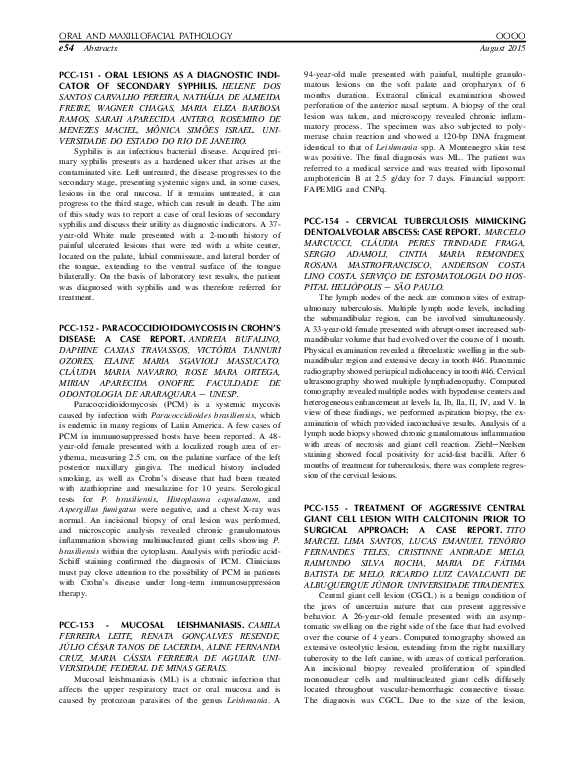 (PDF) Oral Lesions as a Diagnostic Indicator of Secondary Syphilis