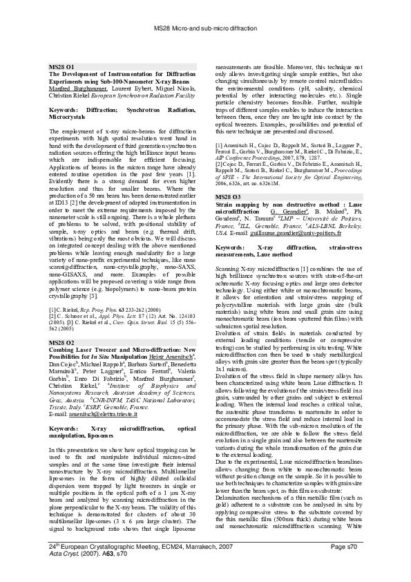 (PDF) Strain mapping by non destructive method: Laue microdiffraction