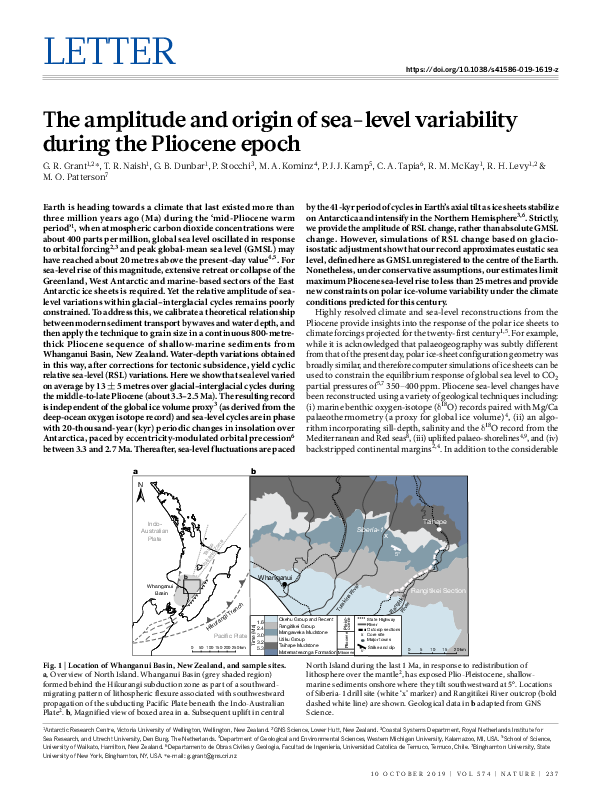 (PDF) The amplitude and origin of sea-level variability during the ...