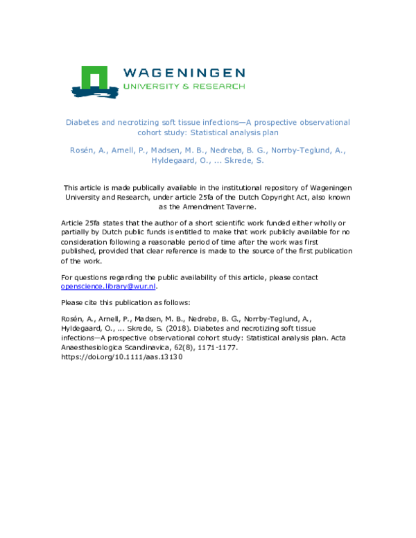 (PDF) Diabetes and necrotizing soft tissue infections-A prospective ...