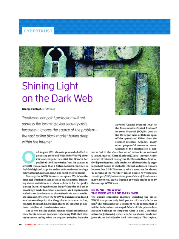 (PDF) Shining Light on the Dark Web