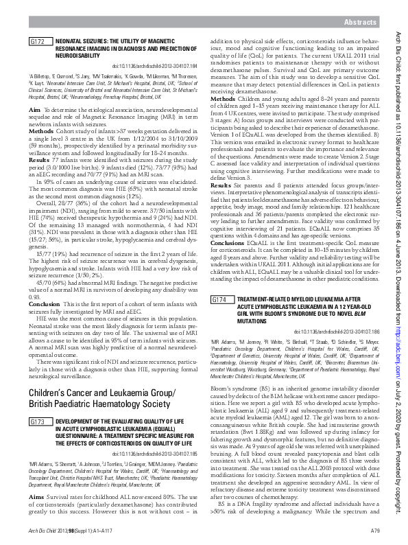 (PDF) G174 Treatment-Related Myeloid Leukaemia After Acute ...