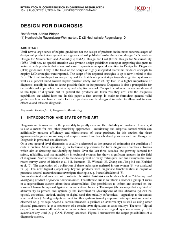 (PDF) Design for Diagnosis