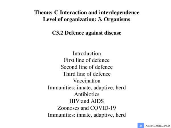 (PDF) IB DP Biology 2025 C3.2 Defence against disease