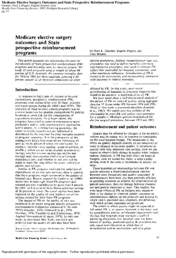 (PDF) Medicare elective surgery outcomes and state prospective ...