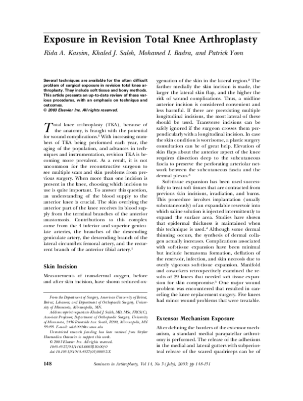 (PDF) Exposure in revision total knee arthroplasty