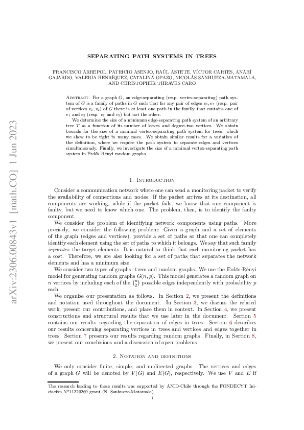 (PDF) Separating path systems in trees