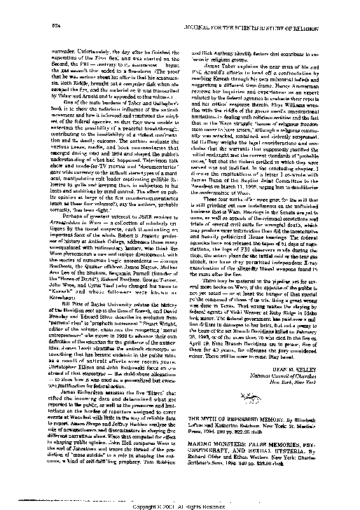 (PDF) The Myth of Repressed Memory