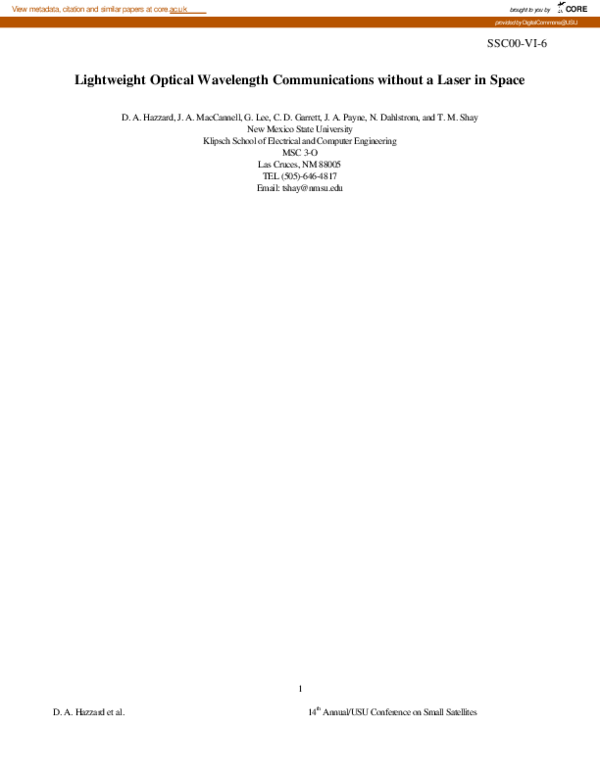 (PDF) Lightweight Optical Wavelength Communications without a Laser in ...