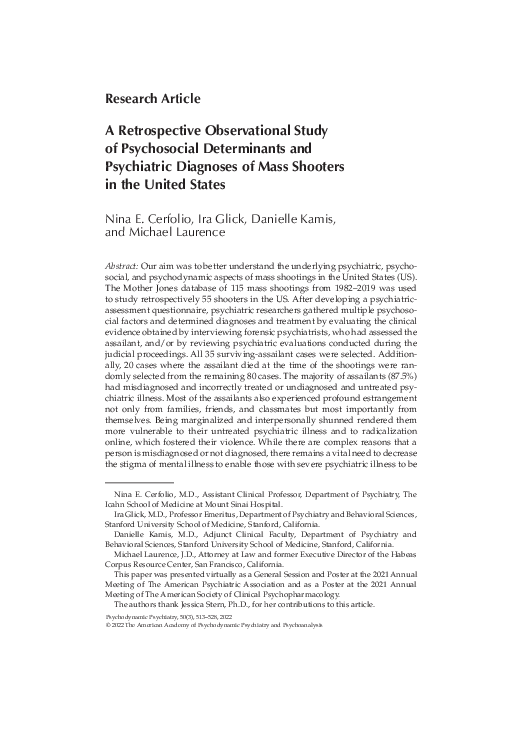 (PDF) A Retrospective Observational Study of Psychosocial Determinants ...