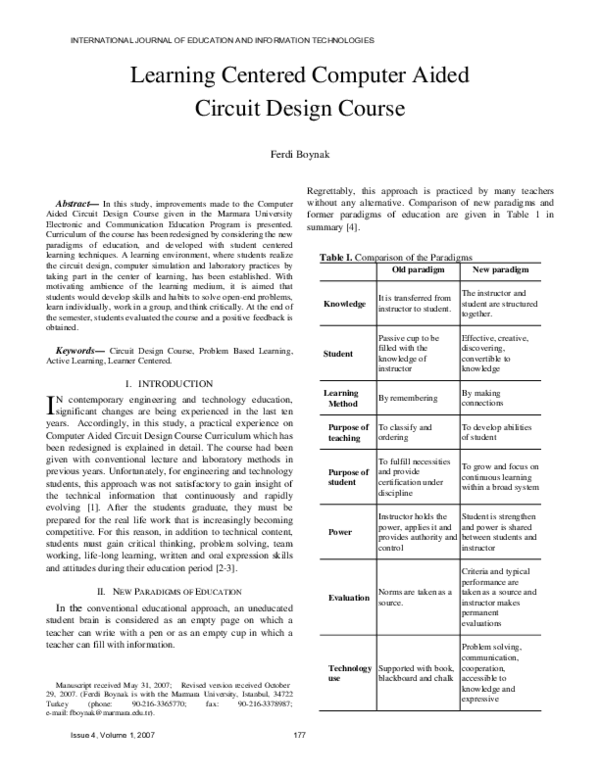 (PDF) Learning Centered Computer Aided Circuit Design Course