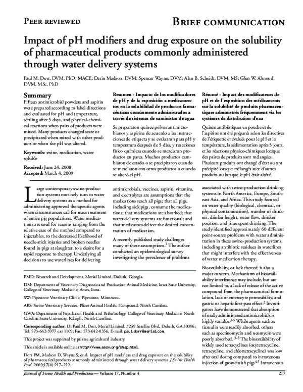 (PDF) Impact of pH modifiers and drug exposure on the solubility of ...