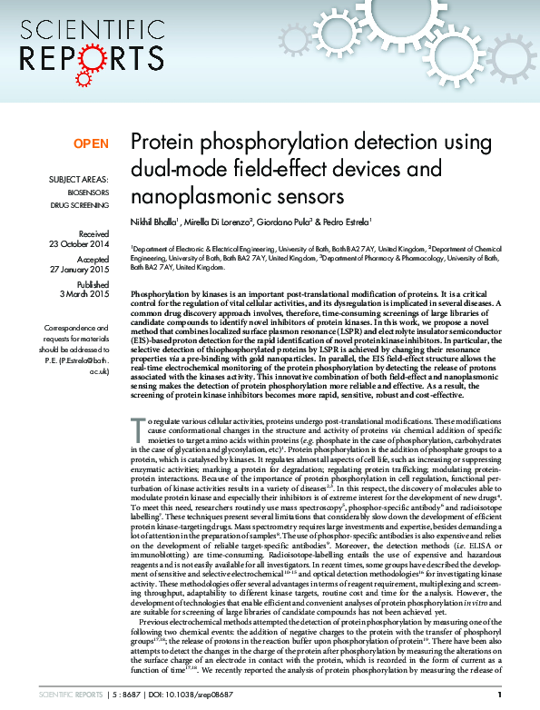 (PDF) Protein phosphorylation detection using dual-mode field-effect ...