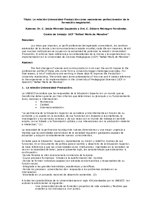 (PDF) The University-production mechanism as perfecter teacher education