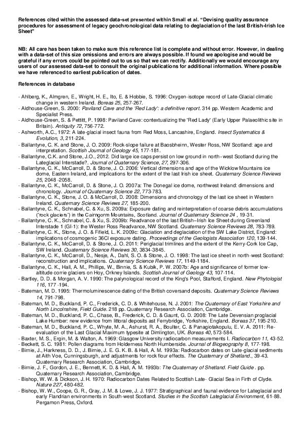 (PDF) Devising quality assurance procedures for assessment of legacy ...