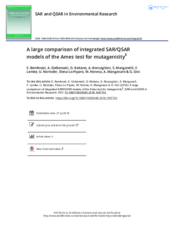 (PDF) A large comparison of integrated SAR/QSAR models of the Ames test ...