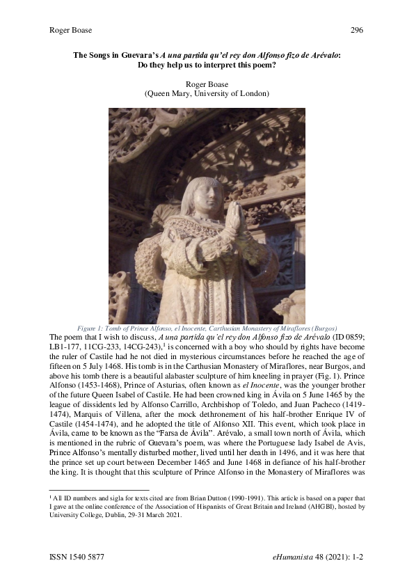 (PDF) The Songs in Guevara’s "A una partida qu’el rey don Alfonso fizo ...