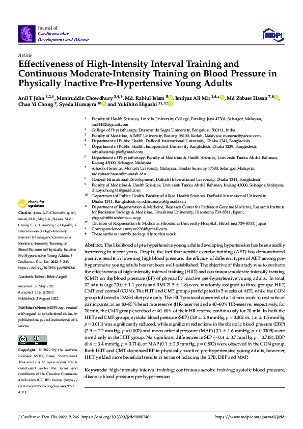 (PDF) Effectiveness of High-Intensity Interval Training and Continuous Moderate-Intensity ...