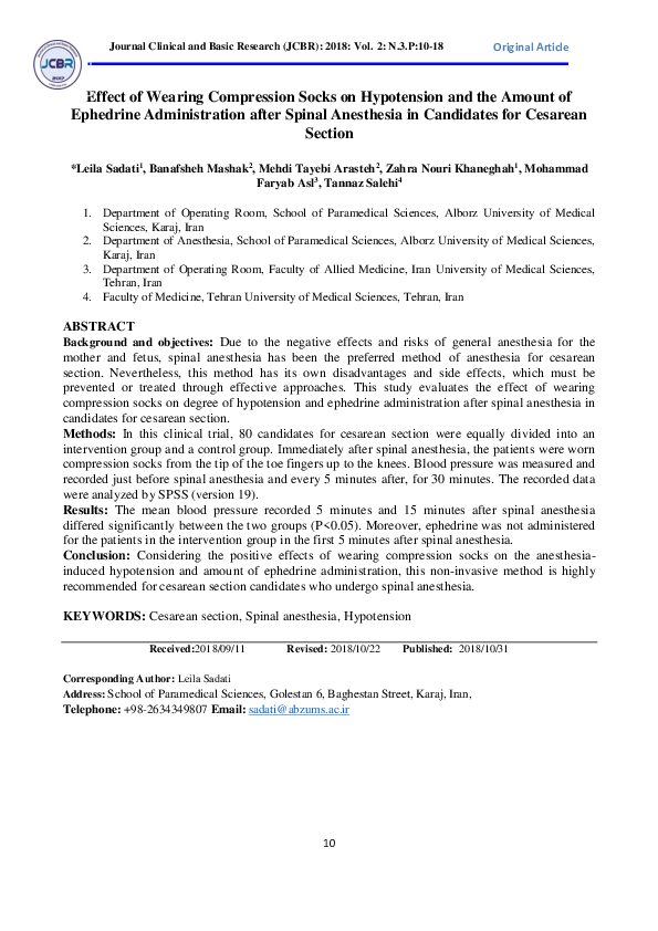 (PDF) Studying the Effect of Wearing Compression Socks on Hypotension ...