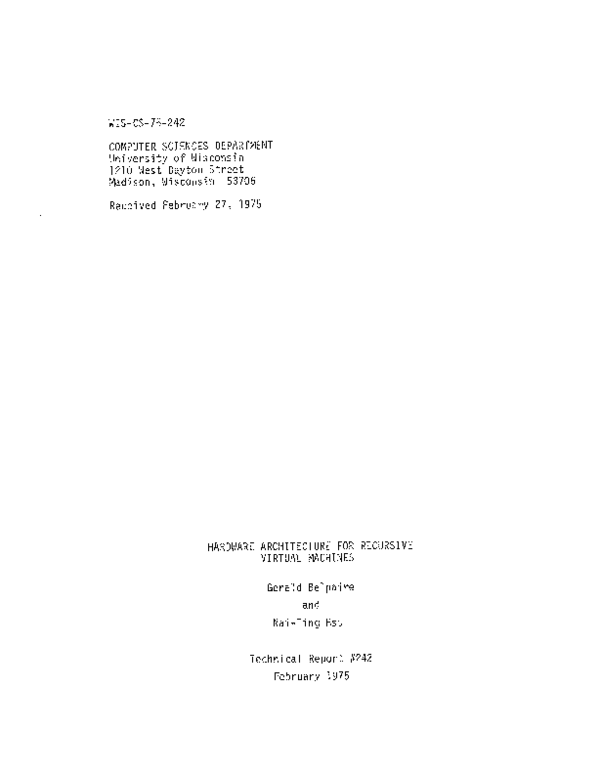 (PDF) Hardware architecture for recursive Virtual Machines | Nai-Ting Hsu - Academia.edu