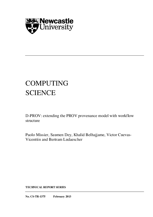 (PDF) D-PROV: extending the PROV provenance model with workflow structure