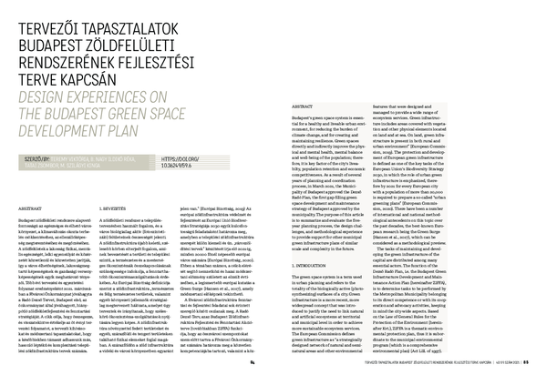 (PDF) Design experiences on the budapest green space development plan