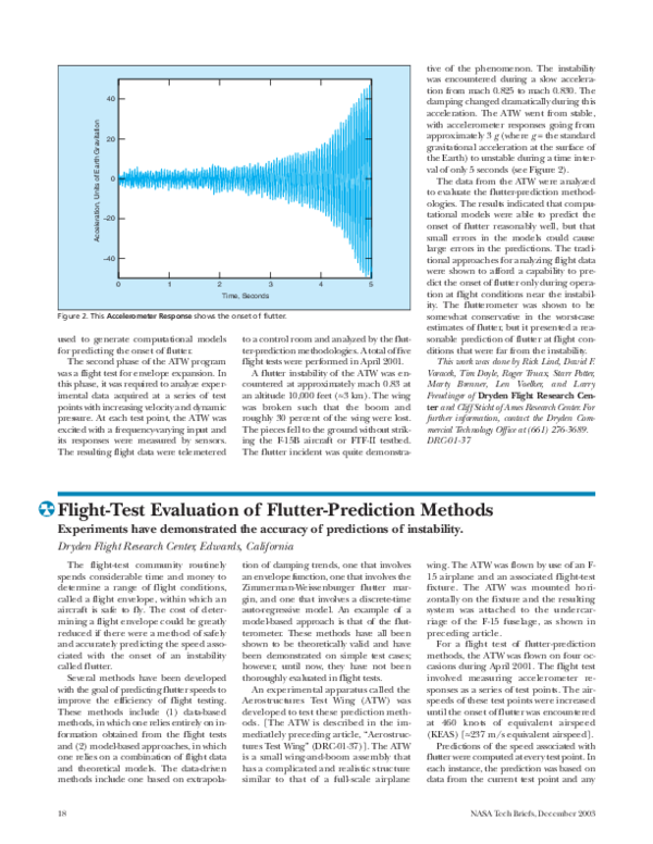 (PDF) Flight-Test Evaluation of Flutter Prediction Methods | Rick Lind ... (PDF) Flight-Test Evaluation of Flutter Prediction Methods | Rick Lind ...