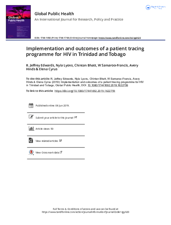 (PDF) Implementation and outcomes of a patient tracing programme for ...