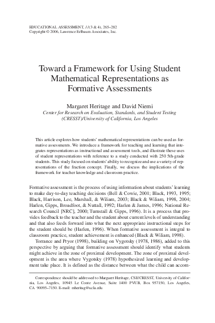 (PDF) Toward a Framework for Using Student Mathematical Representations ...