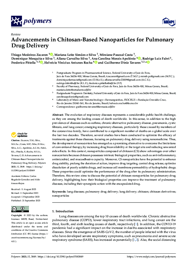 (PDF) Chitosan Nanoparticles in Lung Drug Delivery