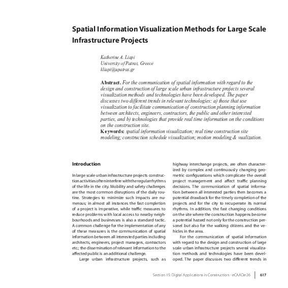 (PDF) Spatial Information Visualization Methods for Large Scale Infrastructure Projects