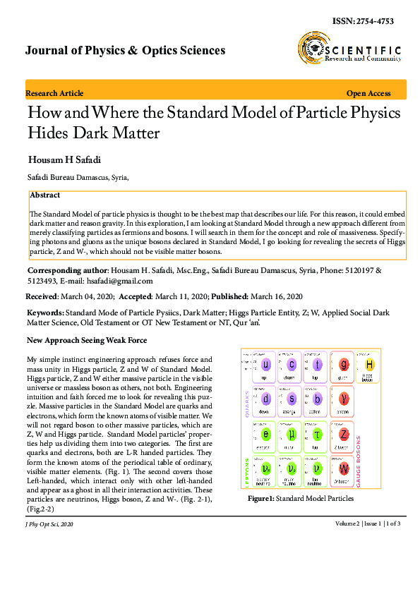 (PDF) How and Where the Standard Model of Particle Physics Hides Dark ...