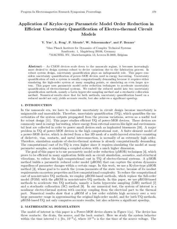 (PDF) Application of Krylov-type Parametric Model Order Reduction in Efficient Uncertainty ...