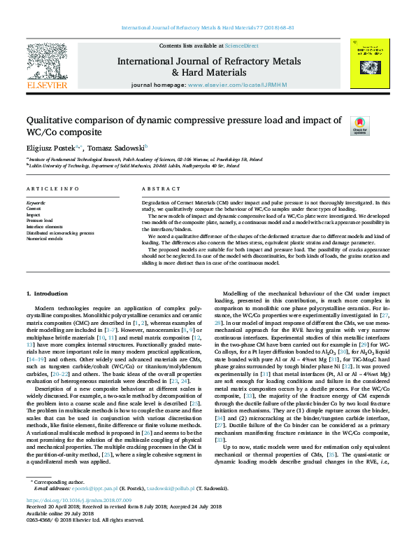 (PDF) Qualitative comparison of dynamic compressive pressure load and ...
