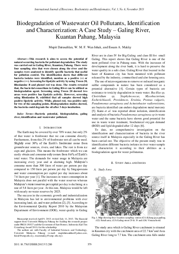 (PDF) Biodegradation of Wastewater Oil Pollutants, Identification and ...