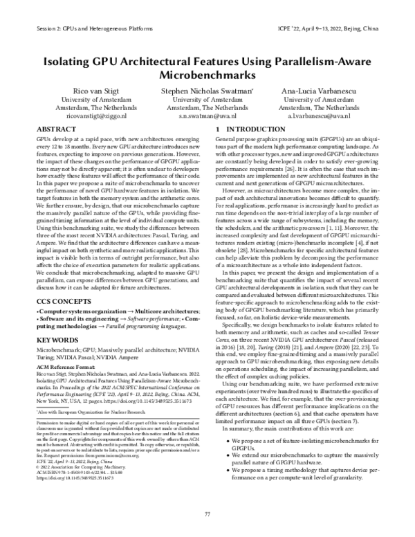 Pdf Isolating Gpu Architectural Features Using Parallelism Aware Microbenchmarks
