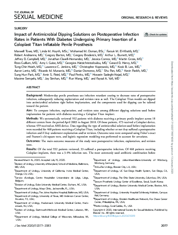 (PDF) Impact of Antimicrobial Dipping Solutions on Postoperative ...