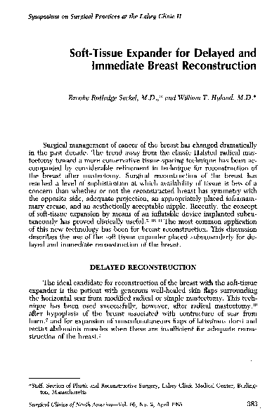 (PDF) Soft-Tissue Expander for Delayed and Immediate Breast Reconstruction