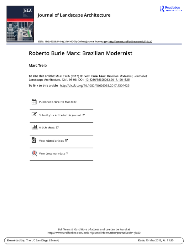 (PDF) Roberto Burle Marx: Brazilian Modernist
