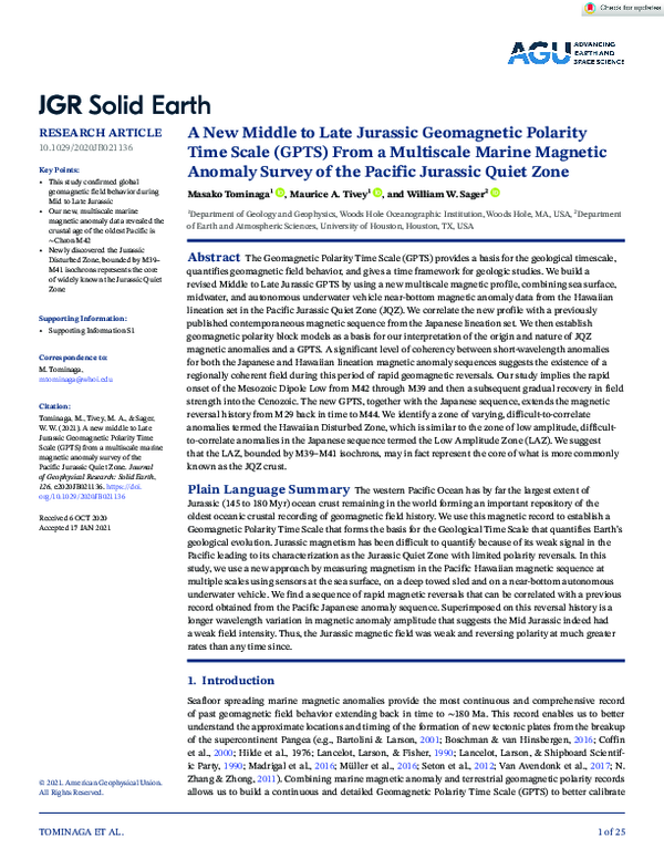 (PDF) A New Middle to Late Jurassic Geomagnetic Polarity Time Scale ...