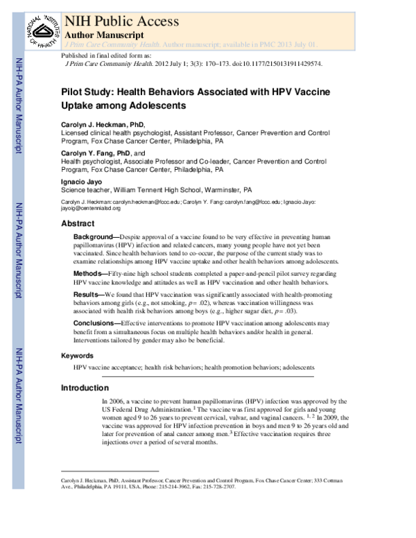 (PDF) Pilot Study (PDF) Pilot Study