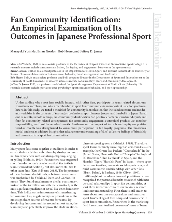 (PDF) Fan Community Identification: An Empirical Examination of Its ...