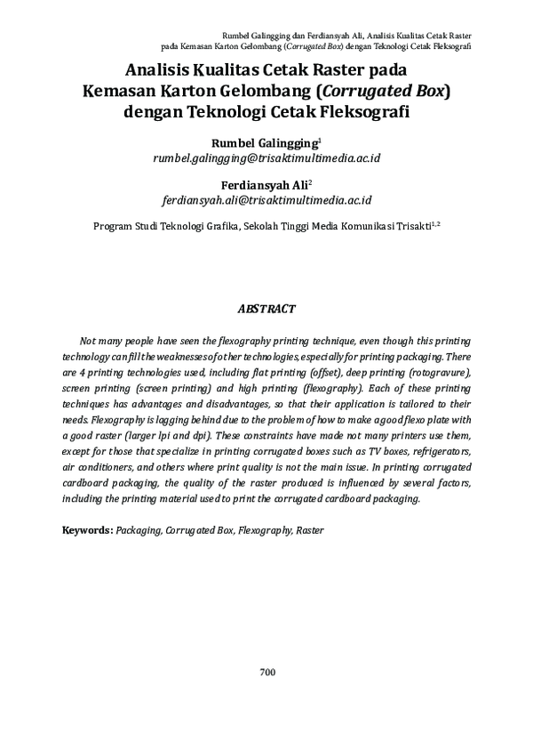 (PDF) Analisis Kualitas Cetak Raster pada Kemasan Karton Gelombang ...