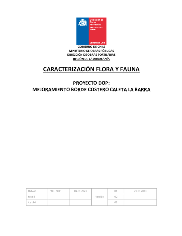 (PDF) GOBIERNO DE CHILE MINISTERIO DE OBRAS PÚBLICAS DIRECCIÓN DE OBRAS PORTUARIAS REGIÓN DE LA ...