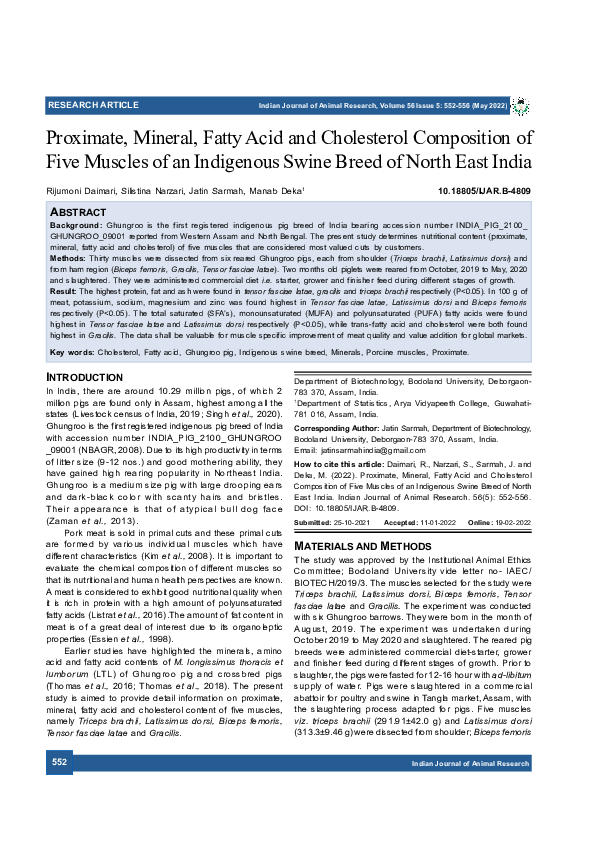 (PDF) Proximate, Mineral, Fatty Acid and Cholesterol Composition of ...