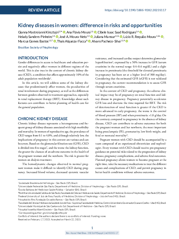 (PDF) Kidney diseases in women: difference in risks and opportunities