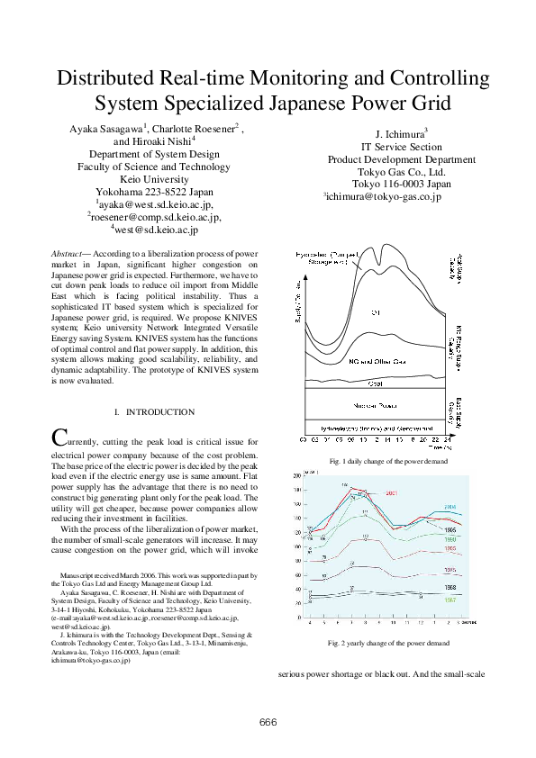 Distributed Real-Time Monitoring and Controlling System Specialized Japanese Power Grid