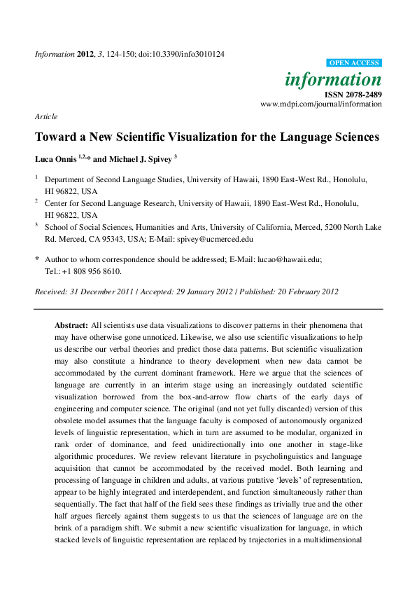 (PDF) Toward a New Scientific Visualization for the Language Sciences