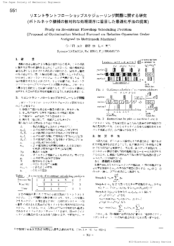 (PDF) 551 Study on Re-entrant Flowshop Scheduling Problem : Proposal of Optimization Method ...